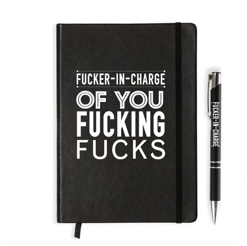 Fucker in Charge – Notebook & Pen Stationery Set (A5) | TG Treasures