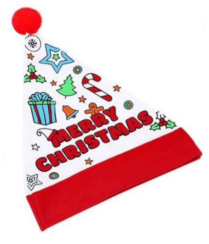 Colour-In Merry Christmas Santa Hat | TG Christmas