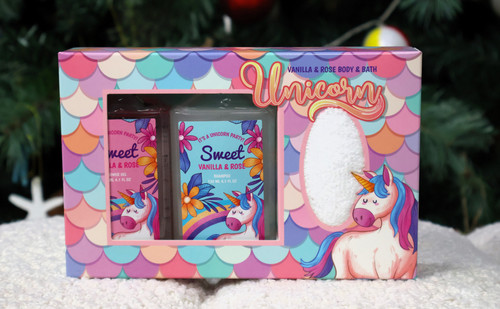 Unicorn Bath Gift Set - Vanilla & Rose | TG Treasures