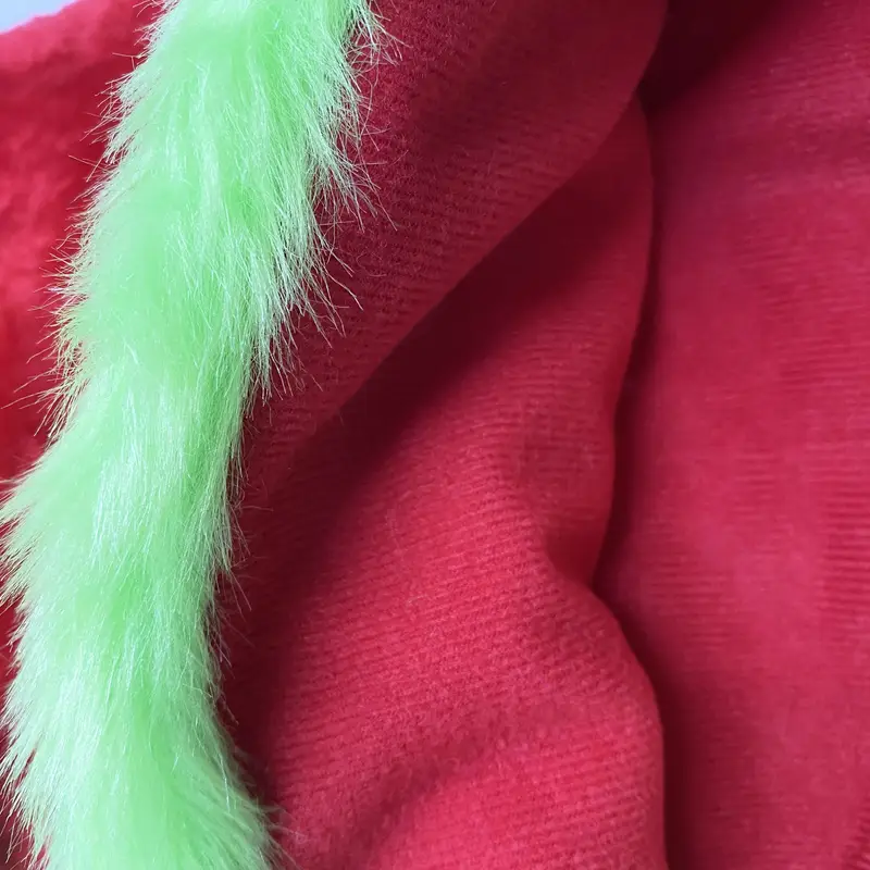 Fluorescent Green Trim Red Christmas Hat | TG Christmas