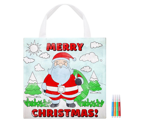 Colour-In Santa Christmas Tote bag | TG Christmas