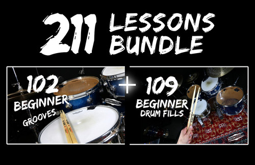 [PRODUCT BUNDLE] 211 BEGINNER Grooves & Drum Fills | wdrumlessons