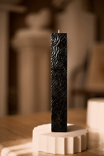 Handcarved monolith pillar candle in black | The Lovers Eclectica