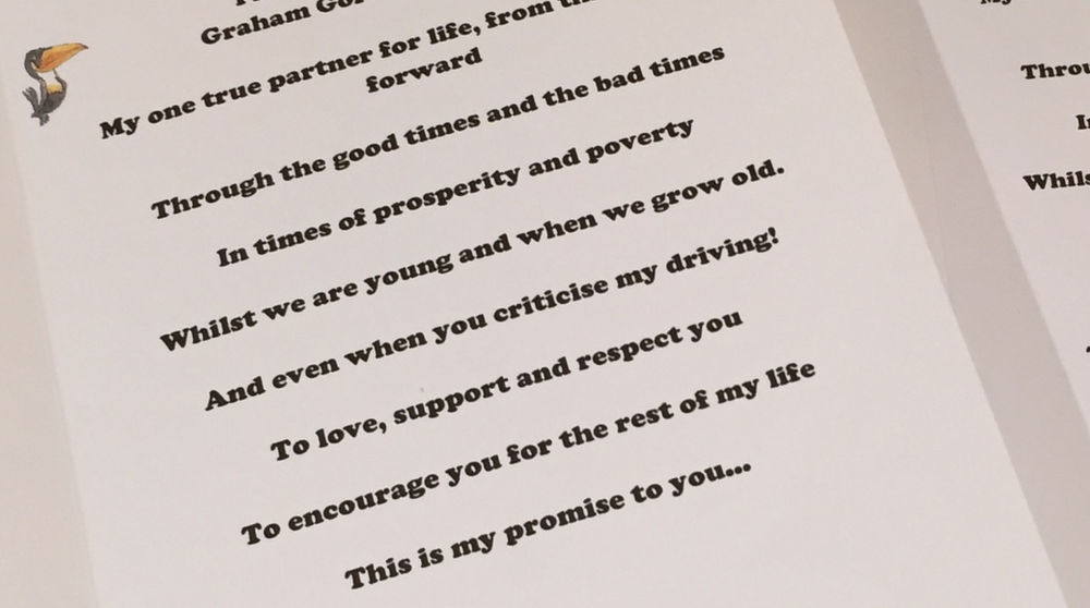 Frequently Asked Question: "Can we write our own wedding vows?"