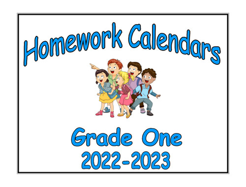 Grade One Homework Calendars 2022-2023 | Primary Success