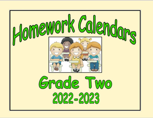 Grade Two Homework Calendars 2022-2023 | Primary Success