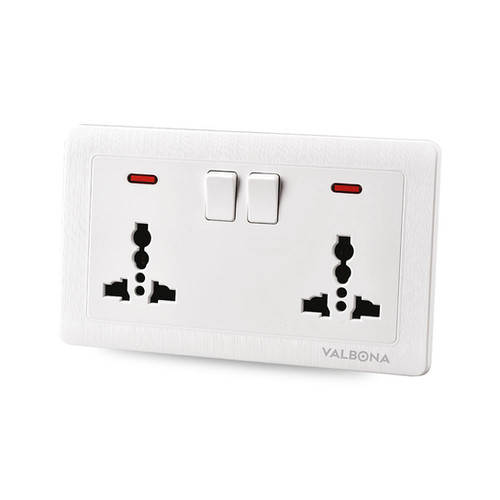 Valbona Double Multi-Socket With Indicator | Thatday Electricals