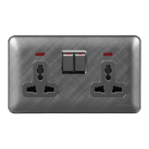 VALBONA DOUBLE MULTI SOCKET WITH INDICATOR | Thatday Electricals