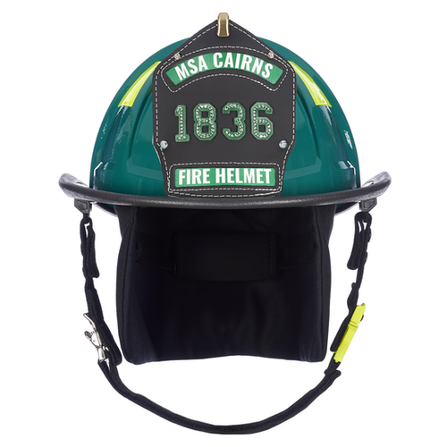 Cairns 1836 Painted Traditional Fire Helmet, Green | Casco Industries Inc
