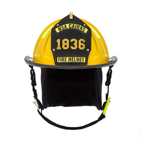 Cairns 1836 Painted Traditional Fire Helmet, Yellow | Casco Industries Inc
