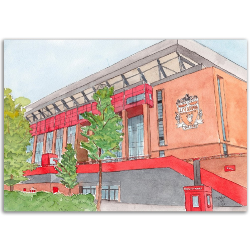 Anfield Stadium, Liverpool watercolor prints | Sketches by Ste