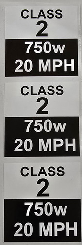 Class 2 Ebike Sticker pack of 3 stickers. | Ebikepros