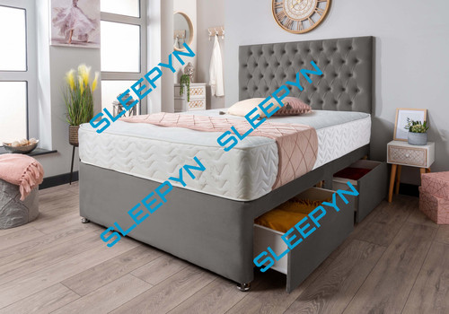 Luxury Plush Divan Bed With Memory Foam Mattress and Chesterfield ...