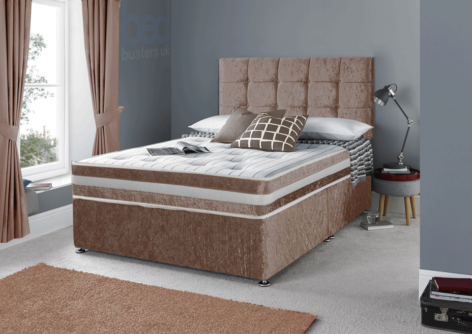 Luxury Crushed Velvet Fabric Divan Set | Sleepyn