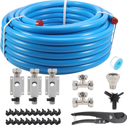 Air Line Kit 3/4 Inch 100FT HDPE Pipe M7500, Air Tubing Kit for Garage ...