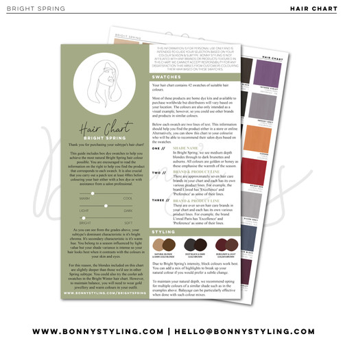 Bright Spring - Hair Chart [Digital Download] | Bonny Styling Ltd