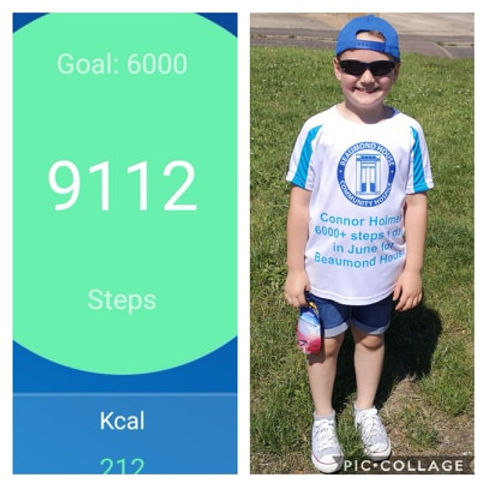 Connor's 6000 steps a day walk to fundraise for Beaumond House