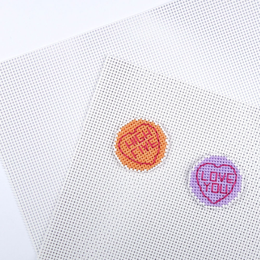 Cross stitching on perforated paper