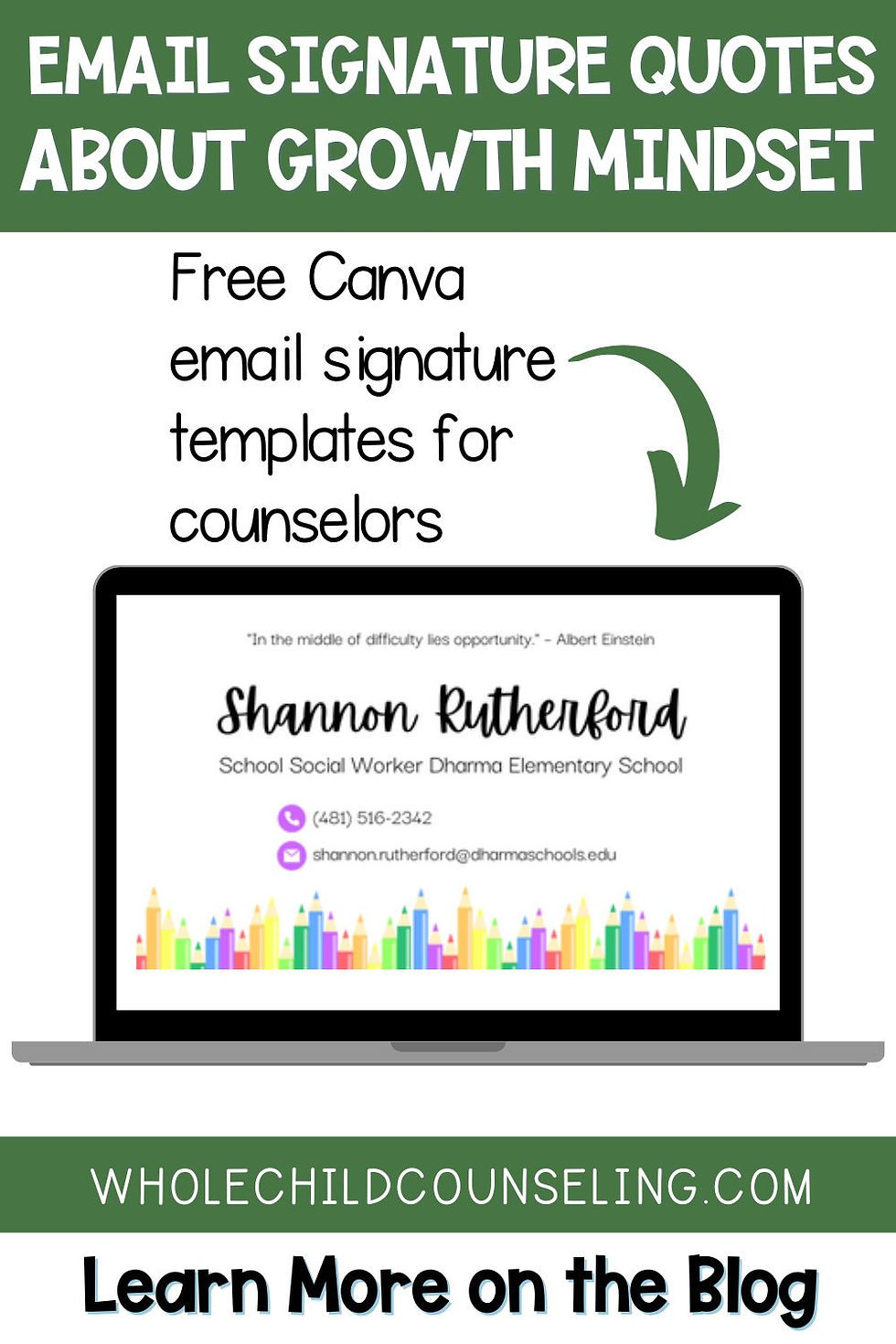 Email Signature Quotes for School Counselors, Psychologists, Social ...