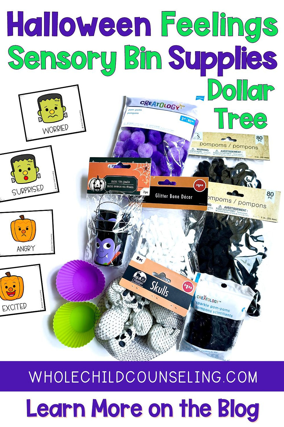 Fall and Halloween Sensory Bins and Dough Activities to Explore Feelings