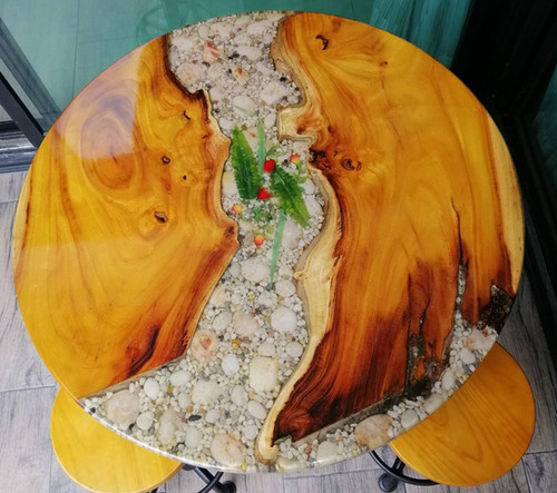 White River Table 95cm coffee table or small dining | Custom River Tables