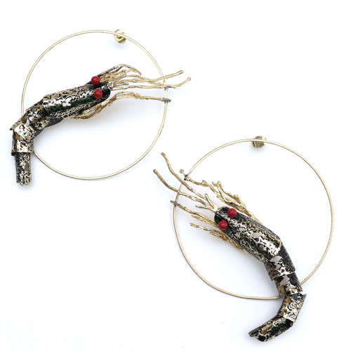 Shrimp Hoops with black oxidation | NATC JEWELS