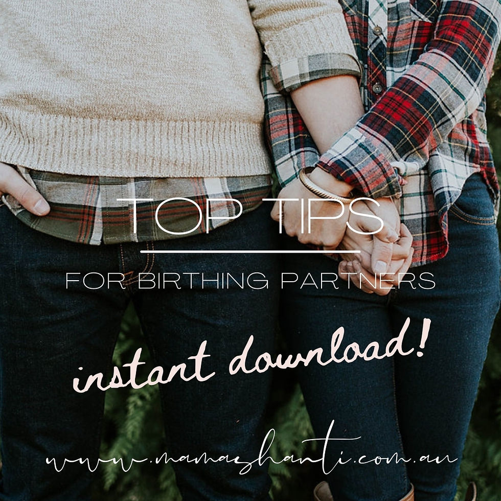 Top Tips for Birthing Partners Instant Download | Mamashanti