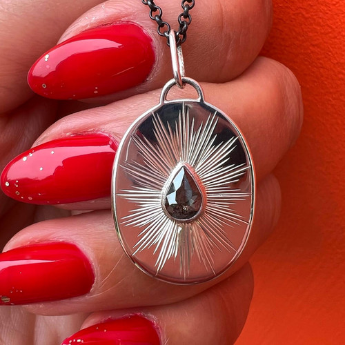 Diamond Starlight Necklace | 14k Gold Fill or Blackened Sterling Chain ...