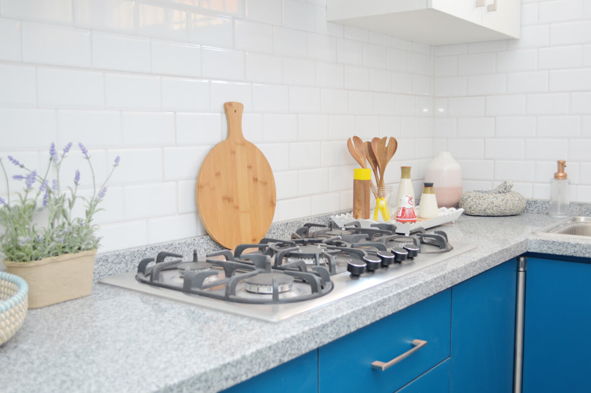 Cocina Azul y Blanco