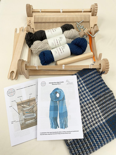 Luxury British wool rigid heddle loom scarf weaving kit | TabbyandTweed