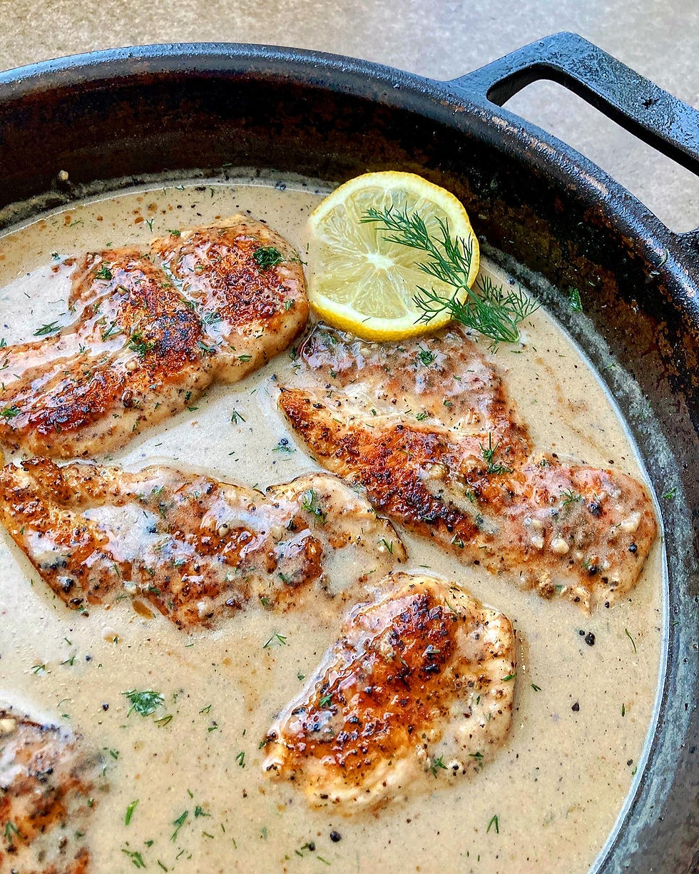 Garlic Chicken with Lemon Cream Sauce