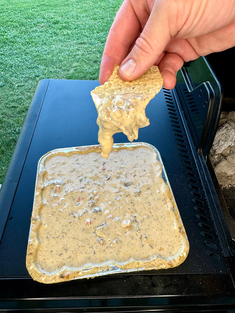 Smoked Philly cheesesteak queso