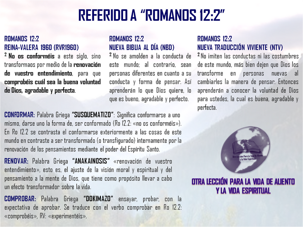 REFERIDO A "ROMANOS 12:2"