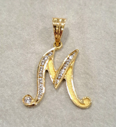 Colgante letra M con circonitas | ancin