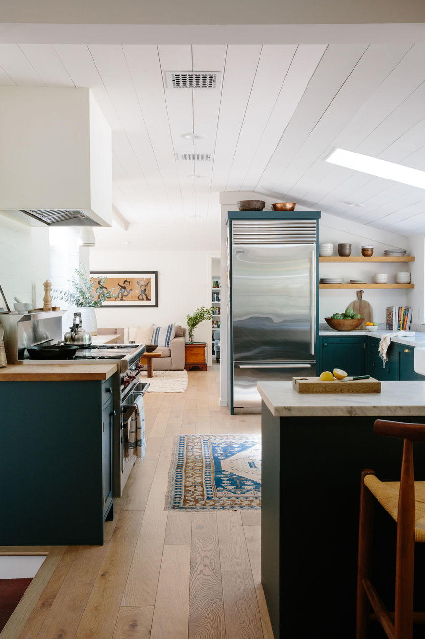 Dark kitchen cabinets in light and bright Ojai, Ca home by Lilly Walton ...