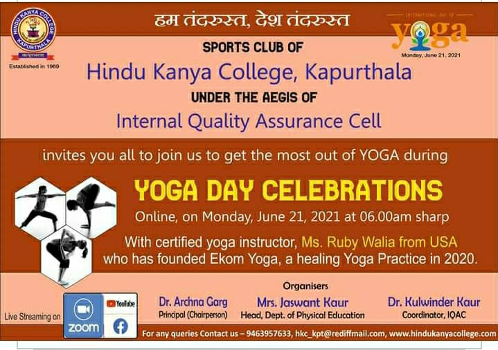 International Yog Diwas | Hindu Kanya College