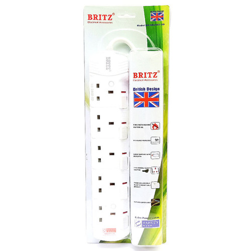 BRITZ (6M) BR-2800-5D 5GANG PSO Extension Socket | Li Fong Hardware