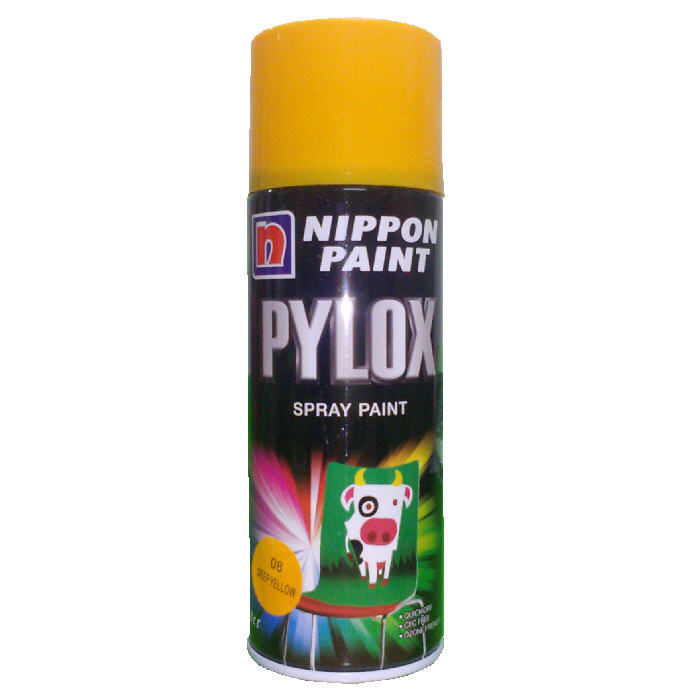 Nippon Paint Pylox Spray Paint 08 Deep Yellow 400CC | Li Fong Hardware