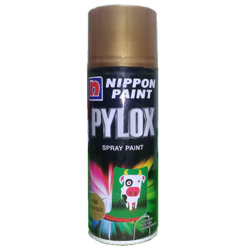 Nippon Paint Pylox Spray Paint 706 Flash Gold 400CC | Li Fong Hardware