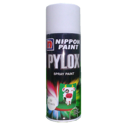 Nippon Paint Pylox Spray Paint 03 Matt White 400CC | Li Fong Hardware