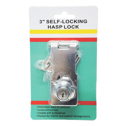3" Hasp & Staples with Lock (Self-Locking Hasp Lock) | Li Fong Hardware