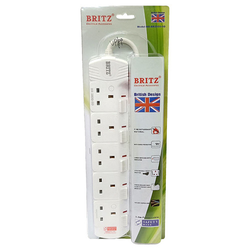 BRITZ (3M) BR-2800-5D 5GANG PSO Extension Socket | Li Fong Hardware