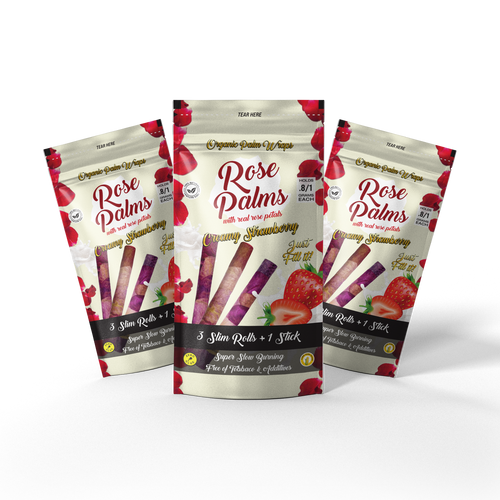 3 PACK Creamy Strawberry Rose Petals and Palm Leaf / Blunts Wraps ...