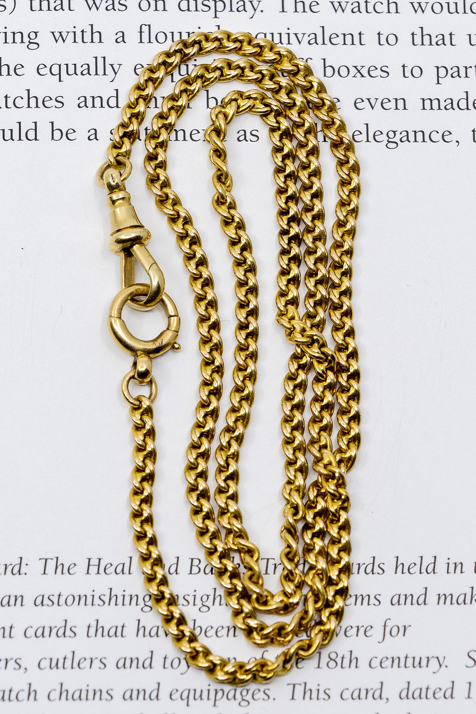 Antique 18ct Gold Fancy Curved Anchor Link Chain With Bolt RingAnd Dog ...