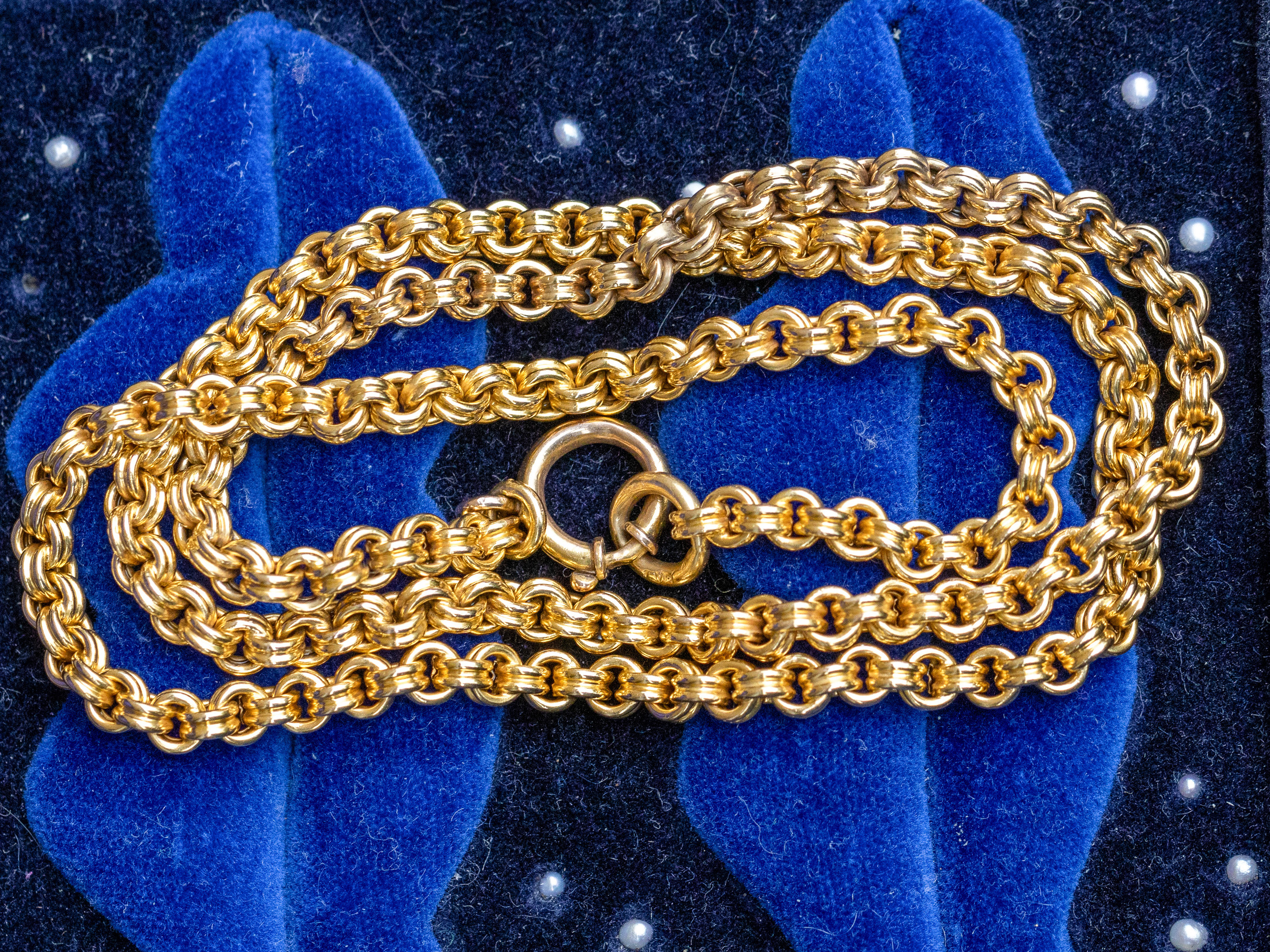 Antique 18ct Gold Double Round Link Chain | Victorian Era | Lucille London