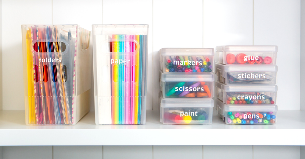 school's out! decluttering + organizing school supplies and papers