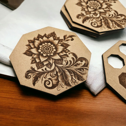 OctaLine Coasters Flower (Digital download file) | YreArt