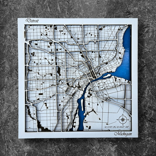 Detroit 3d map (Digital download file) | YreArt
