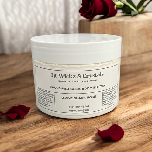Divine Black Rose Shea Body Butter | Lit Wickz & Crystals