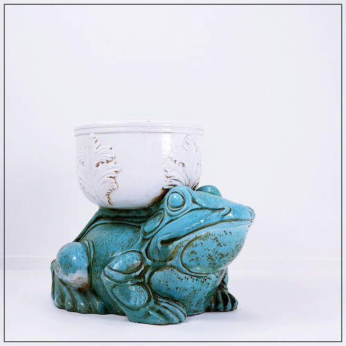 Mid-Century Large Ceramic Frog Planter | D&V Gallery